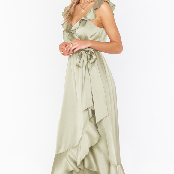 Show Me Your MuMu | Dresses | Show Me Your Mumu Samantha Green Ruffled Wrap Dress Missing Sash ...